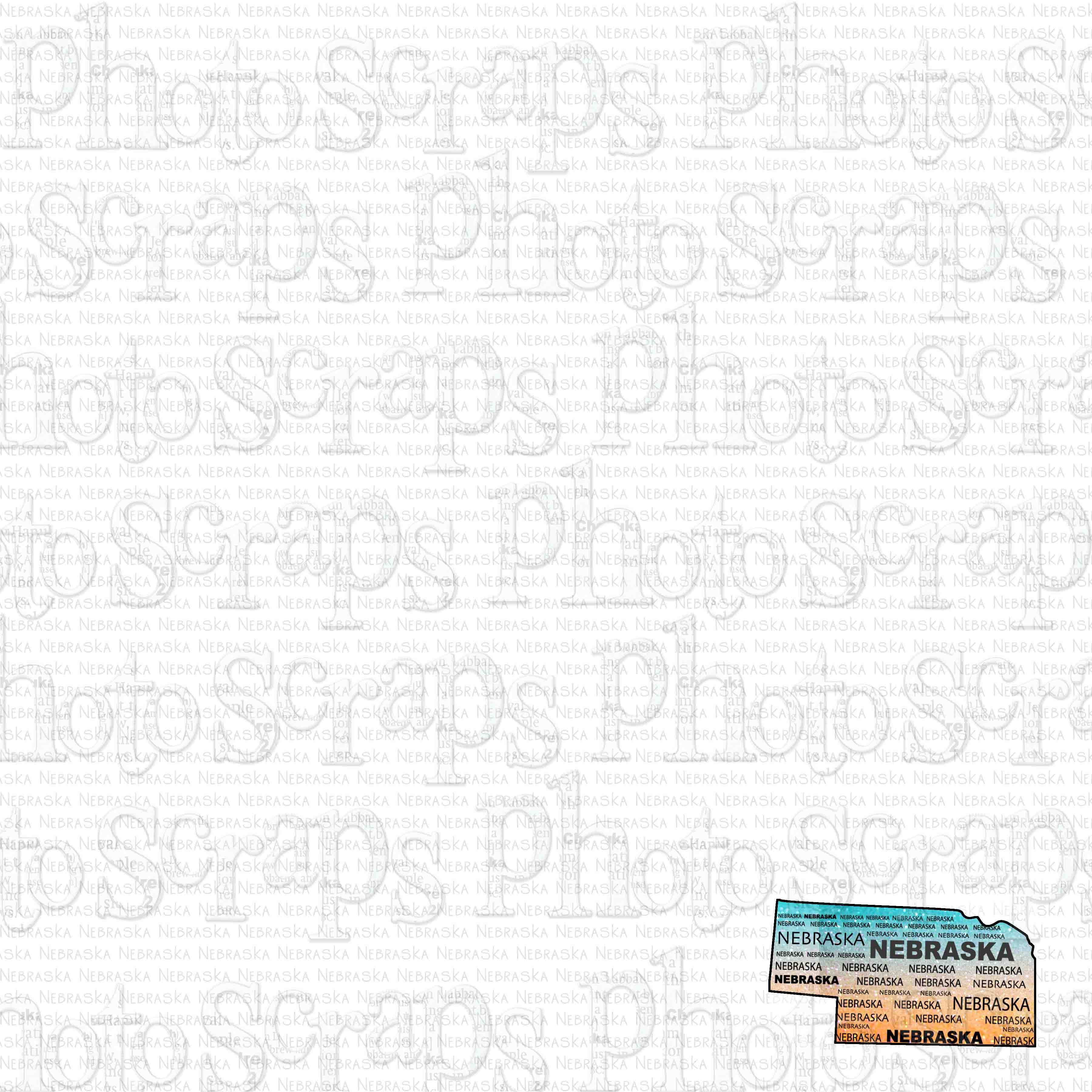 Nebraska State Shape Repeat Word Paper Photo Scraps nebraska-state-shape-repeat-word-paper-photo-scraps