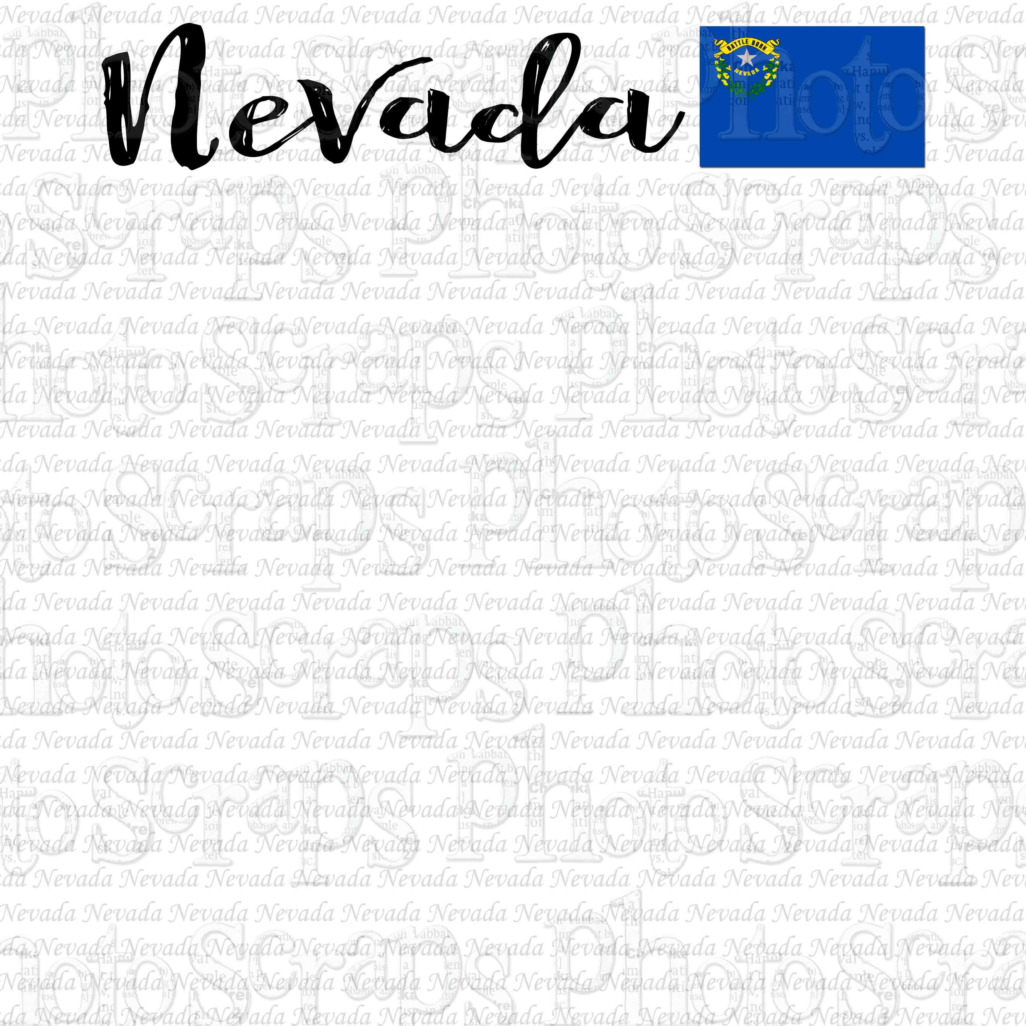 Nevada Title With Flag Paper – Photo Scraps