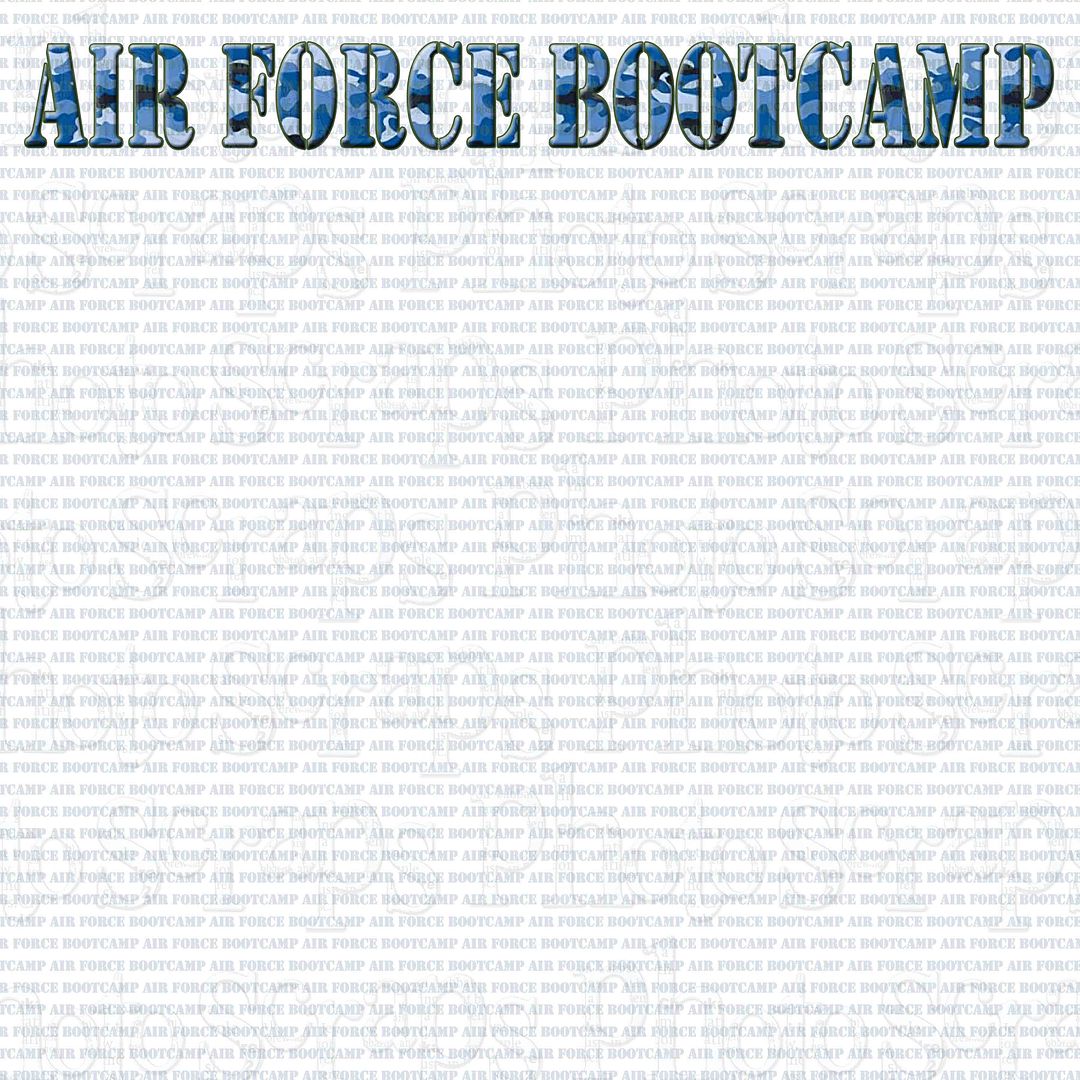 Air Force bootcamp title in blue – Photo Scraps