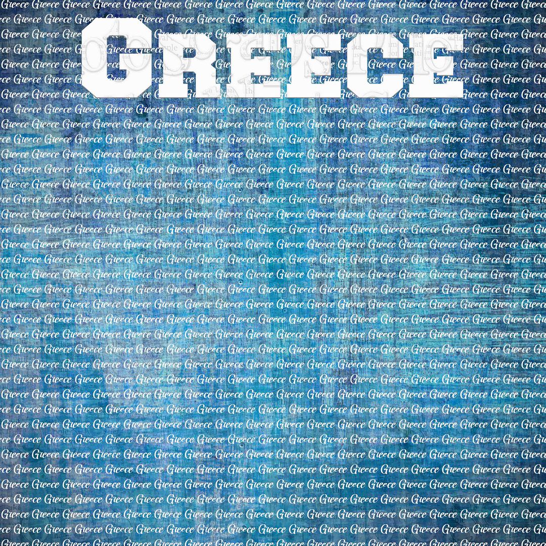 Greece white over blue title – Photo Scraps