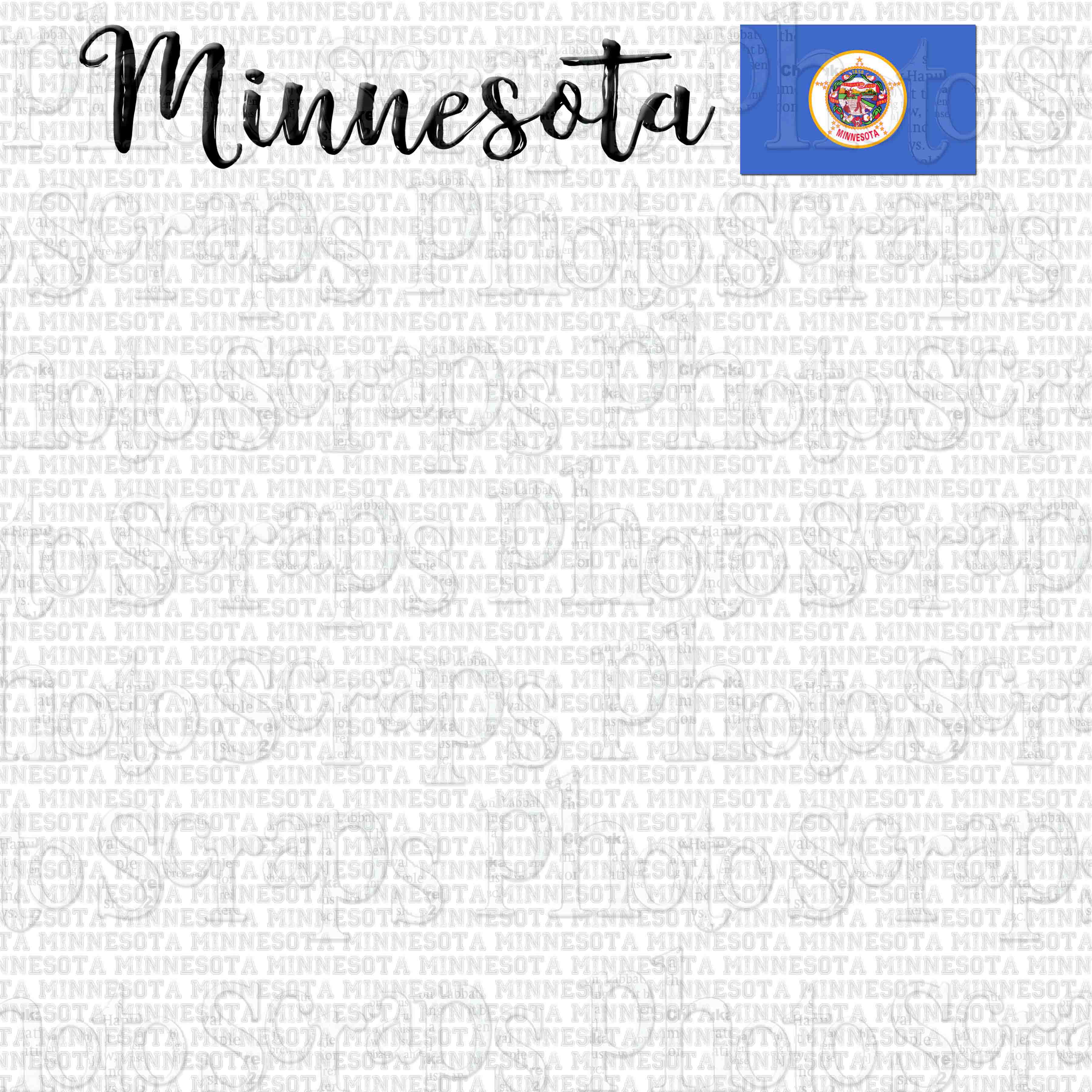 Minnesota Title With Flag Paper – Photo Scraps