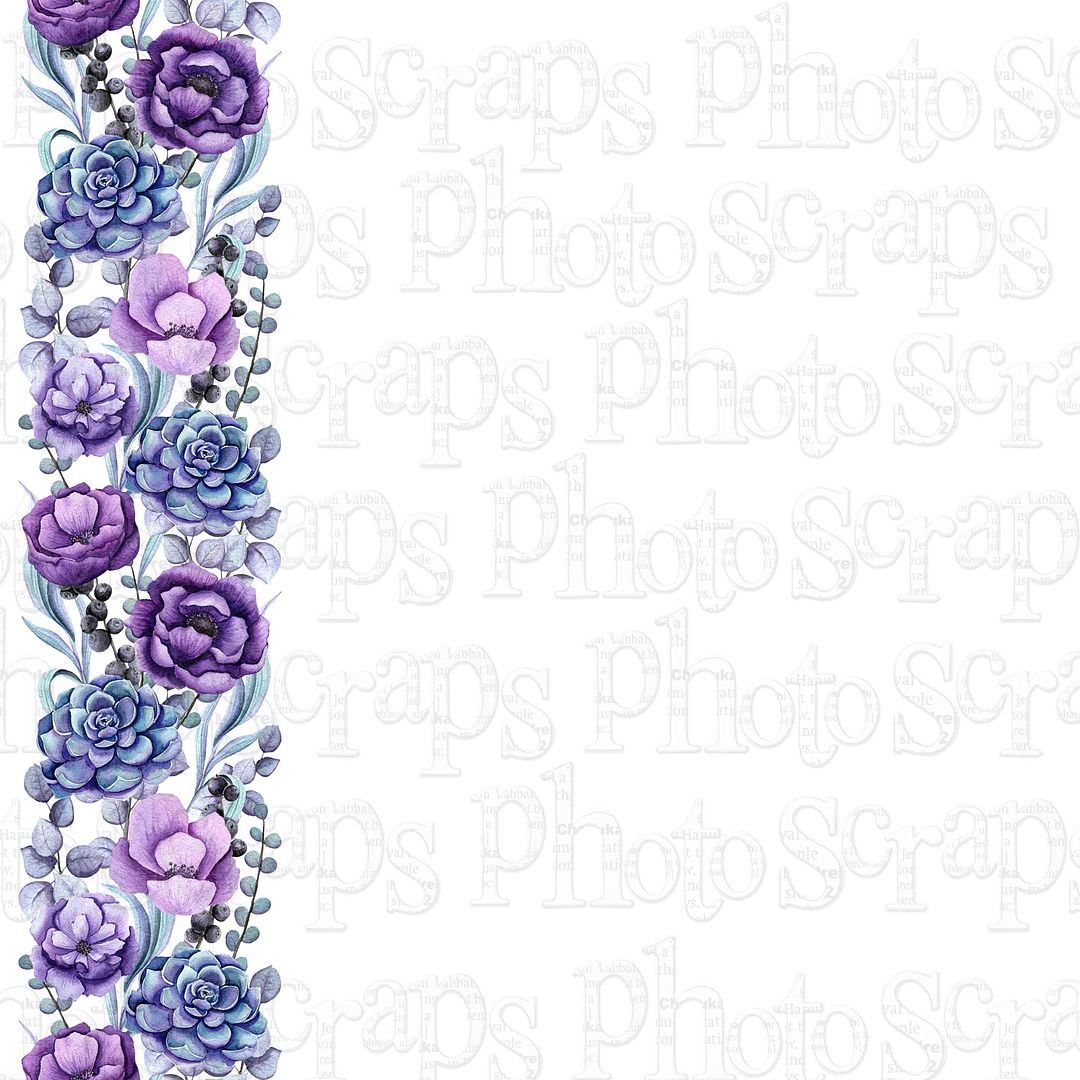Purple flower border – Photo Scraps